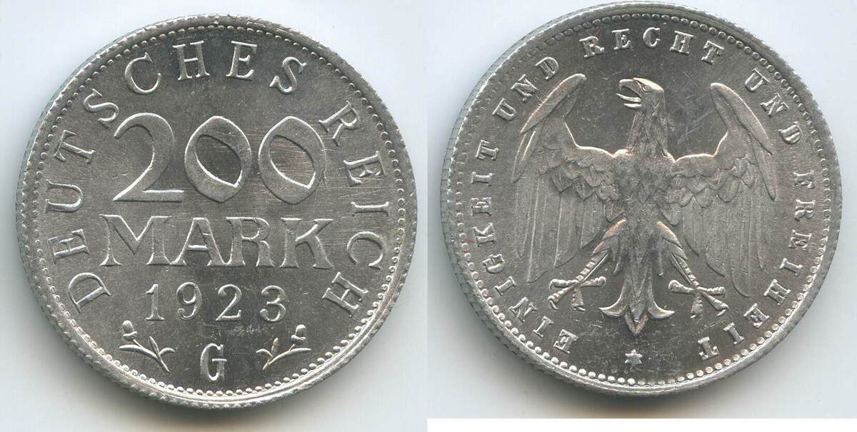 Deutsches Reich 200 Mark 1923 G Karlsruhe G10429 - Germany Weimar ...