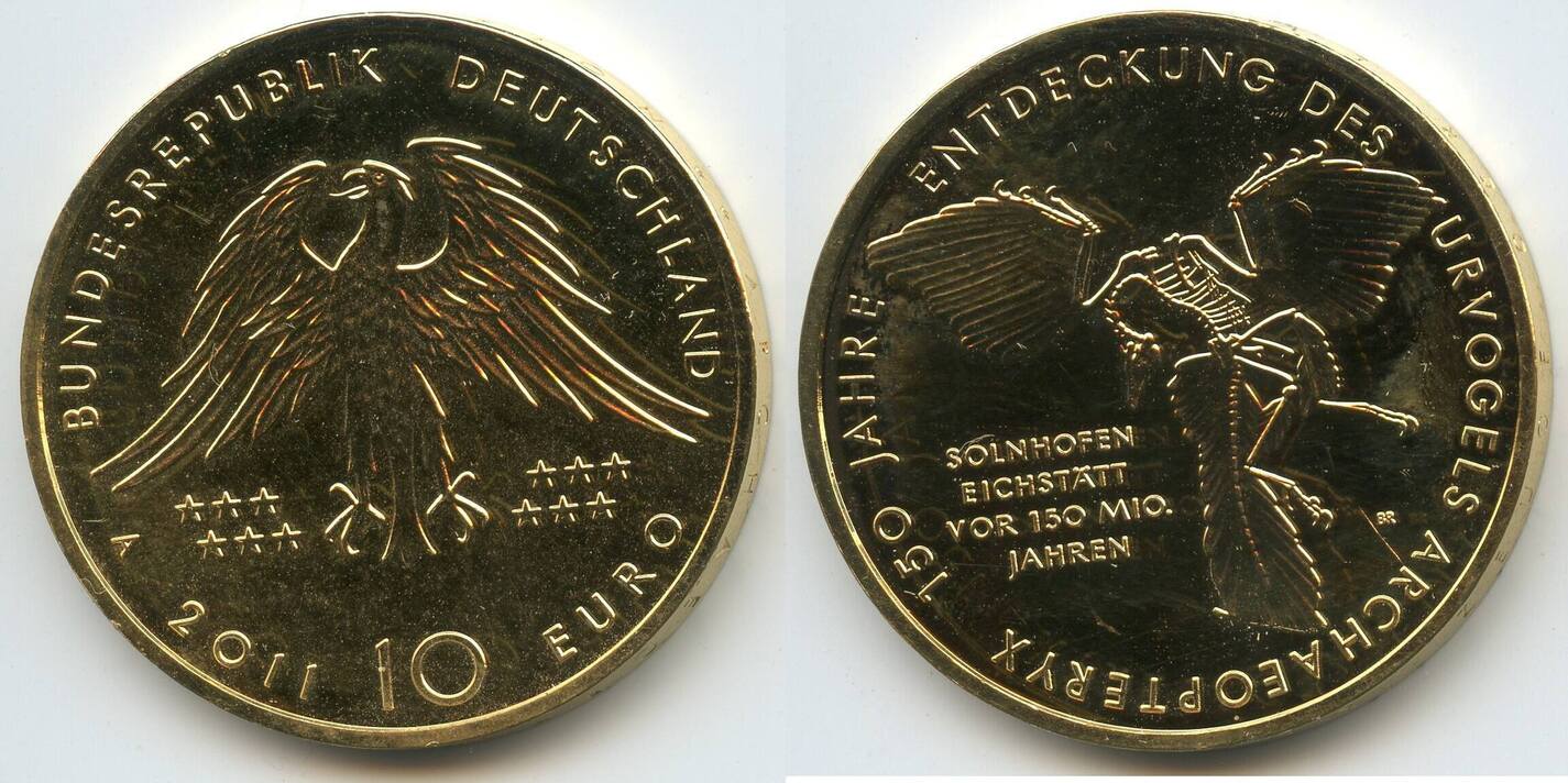 Deutschland Bundesrepublik 10 Euro vergoldet 2011 A Berlin S0056 - 150 ...
