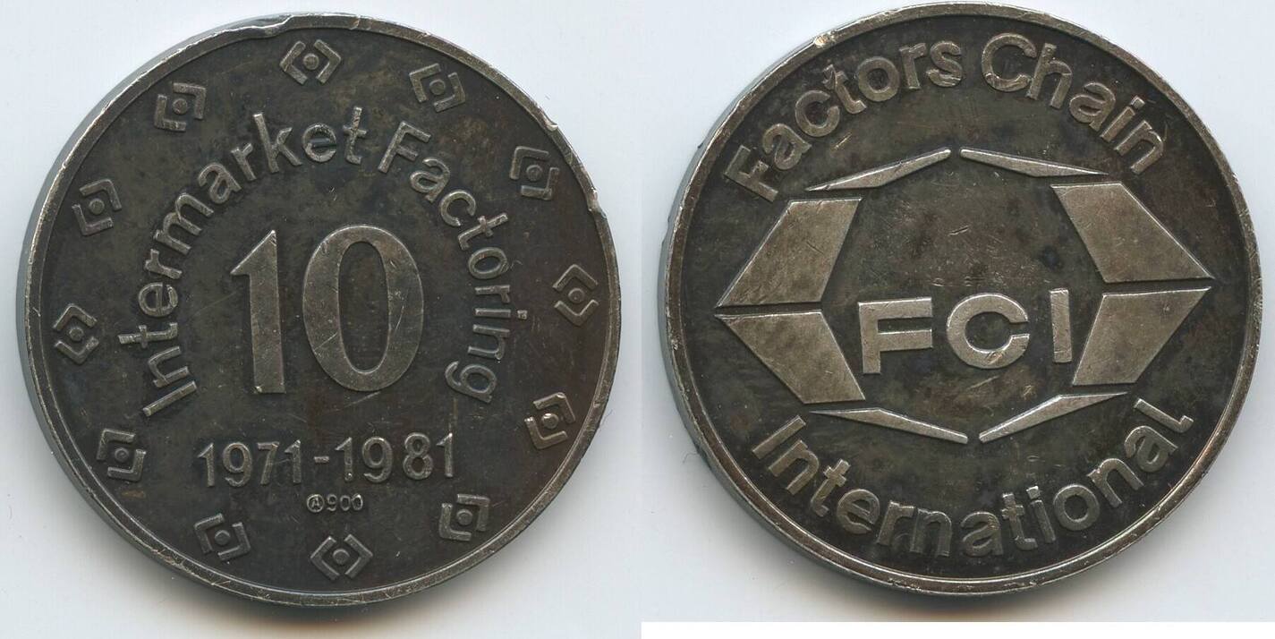 Belgien Silbermedaille 1981 M#6535 - Intermarket Factoring 1971-1981 ...