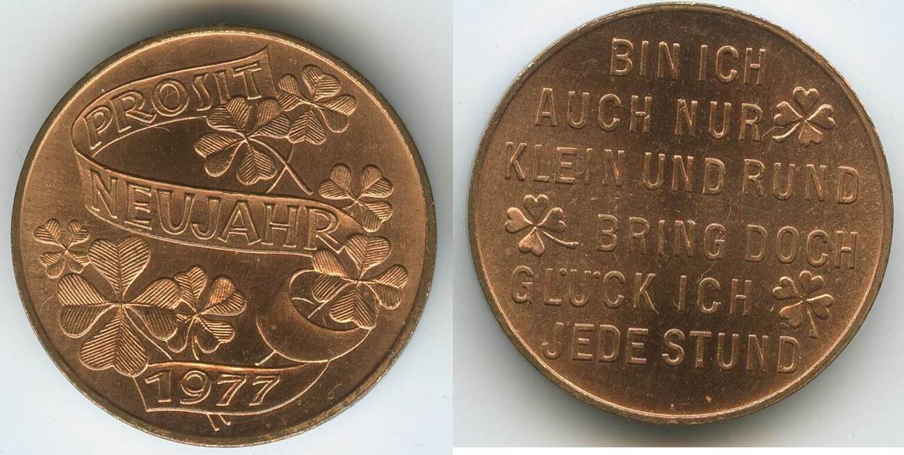 Österreich Glücksbringer Glücksmünze Neujahrsmünze 1977 L1960 ...