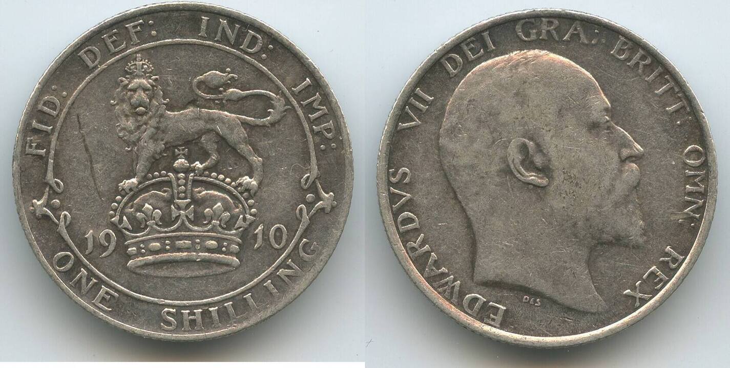 Großbritannien United Kingdom 1 Shilling (One Shilling) Silber 1910 ...