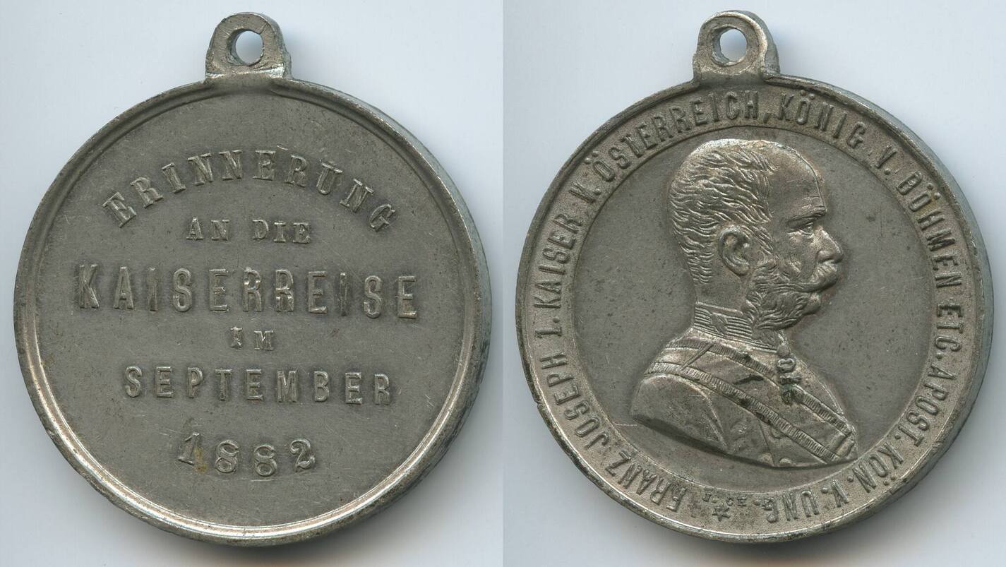 Österreich Kaiserreich Medaille September 1882 GX1376 - Erinnerung an ...