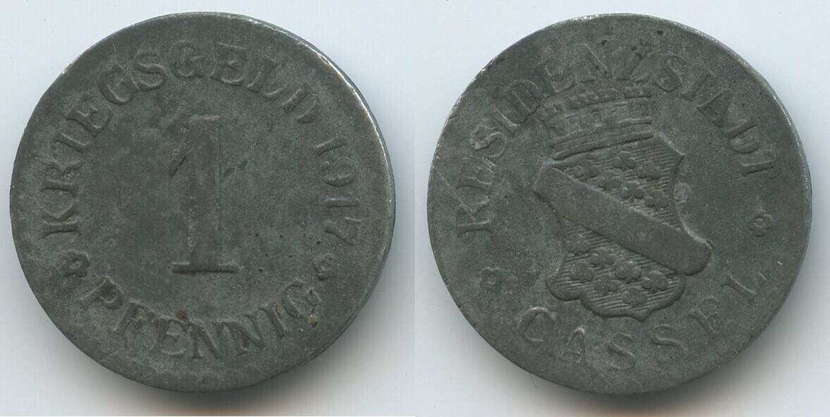 Deutschland Hessen-Nassau Kassel 1 Pfennig Notgeld 1917 T186 ...