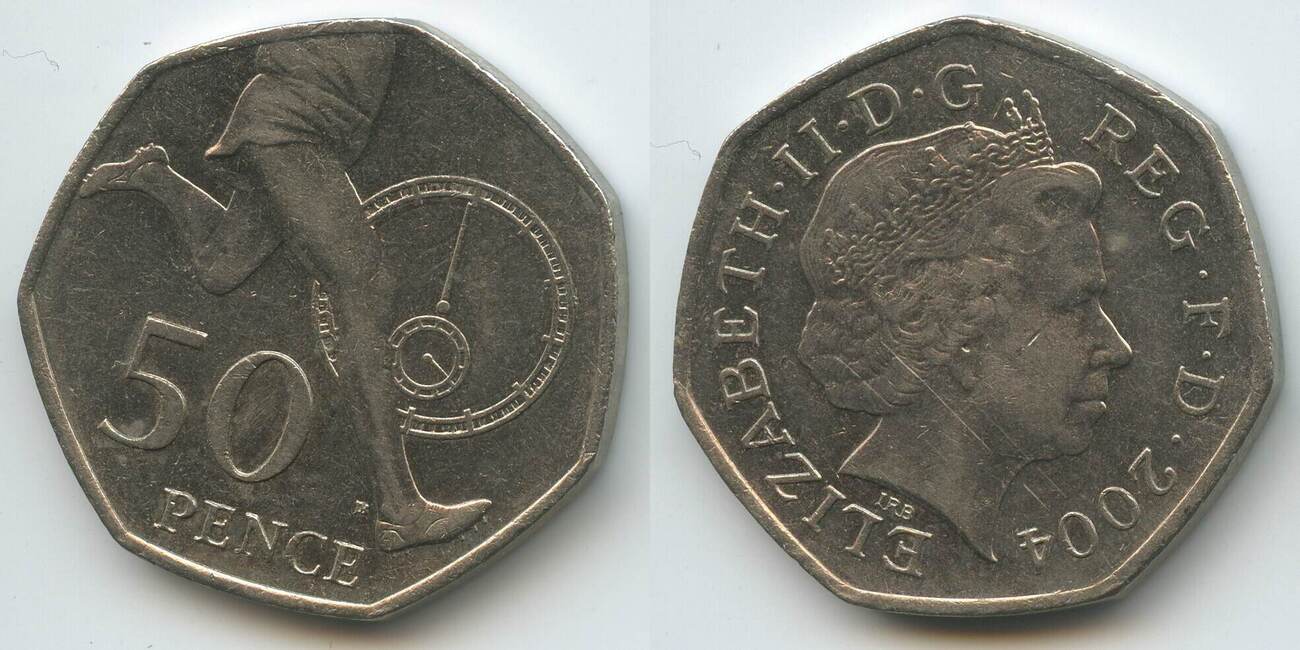 Großbritannien Great Britain United Kingdom 50 Pence 2004 G2182 - 50th ...