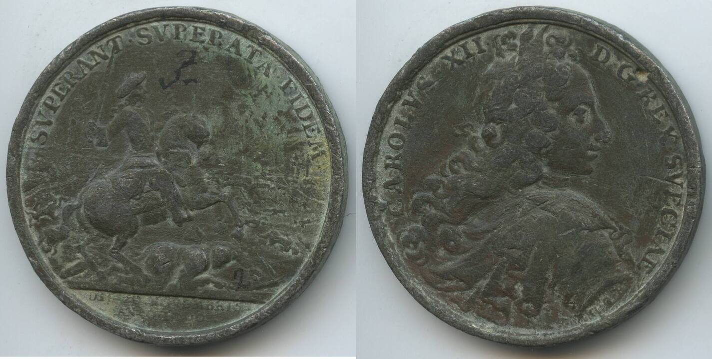 Schweden Zinnmedaille 20. November 1700 PA324 - Auf den schwedischen ...