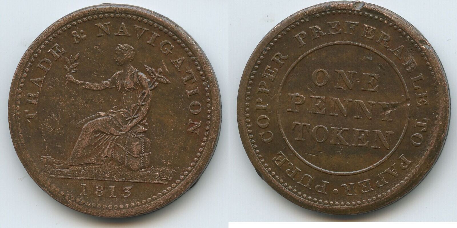 Kanada Nova Scotia One Penny Token (1 Penny) 1813 G6503 - Trade ...