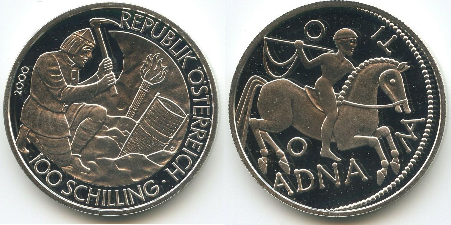 Österreich 2.Republik 1945-2001 100 Schilling Silber 2000 GN534b - Die ...