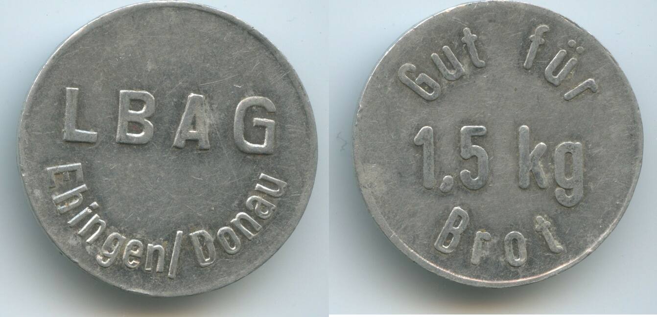Deutschland Baden-Württemberg Brotmarke Wertmarke Jeton Token nd. T096 ...