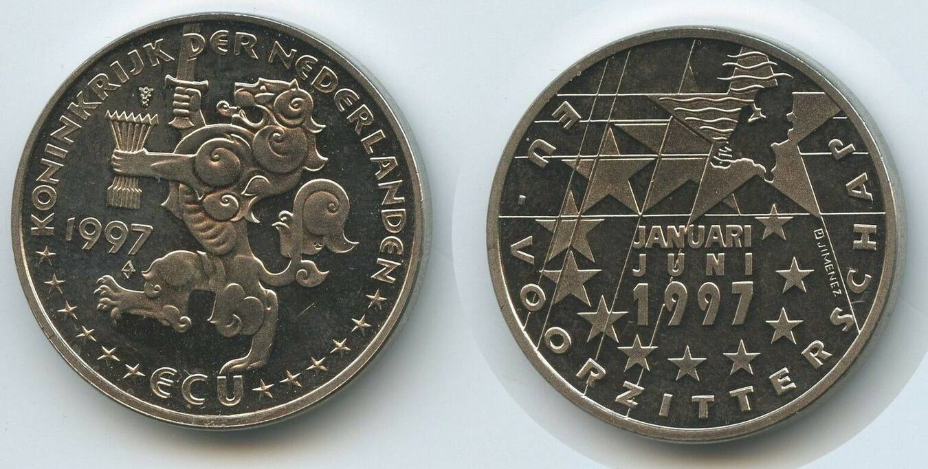 Niederlande 1 Ecu Medaille 1997 GY340 - Europäische Union - EU ...