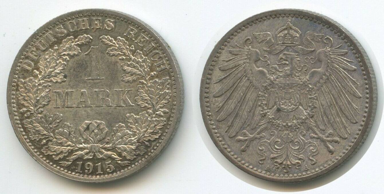Deutsches Reich Kaiserreich 1 Mark Silber 1915 A Berlin G11043 - Germany Empire Wilhelm II. 1888 ...