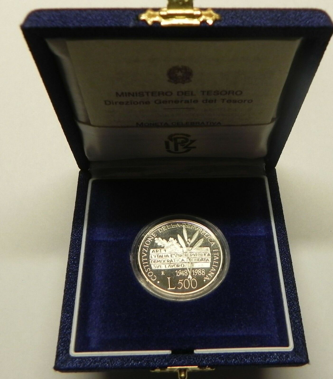 Italien Republik 500 Lire Silber 1988 R Rom GN153 - 40th Anniversary of Italian Constitution ...