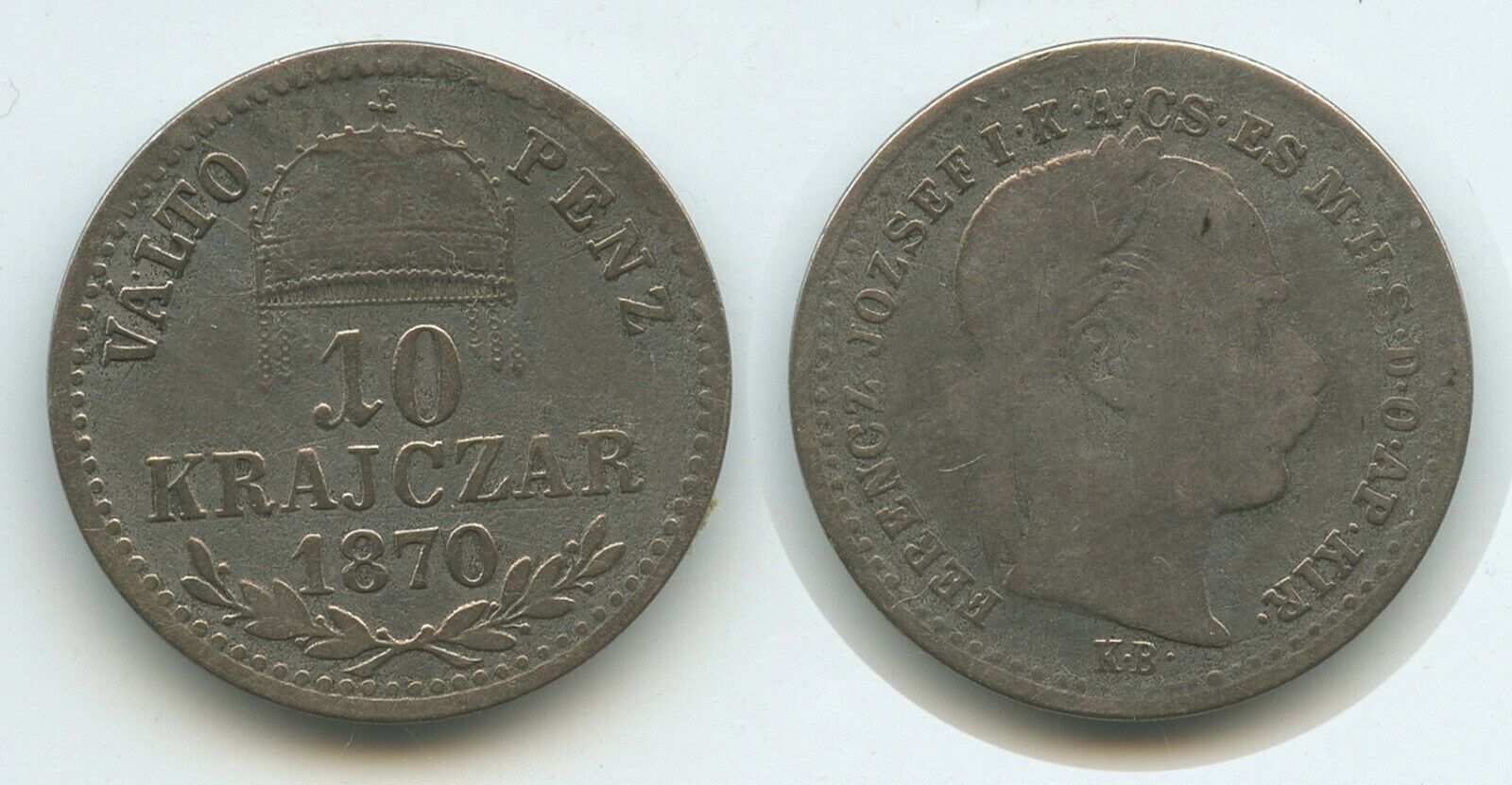 Österreich Kaiserreich Ungarn 10 Krajczar Silber 1870 KB G4885 - Franz Joseph I.1848-1916 ...