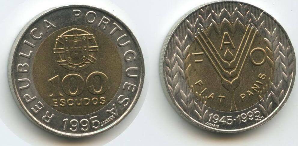 Portugal 100 Escudos 1995 G7959 - 50th Anniversary of F.A.O. - FAO Fiat Panis Unzirkuiert | MA-Shops