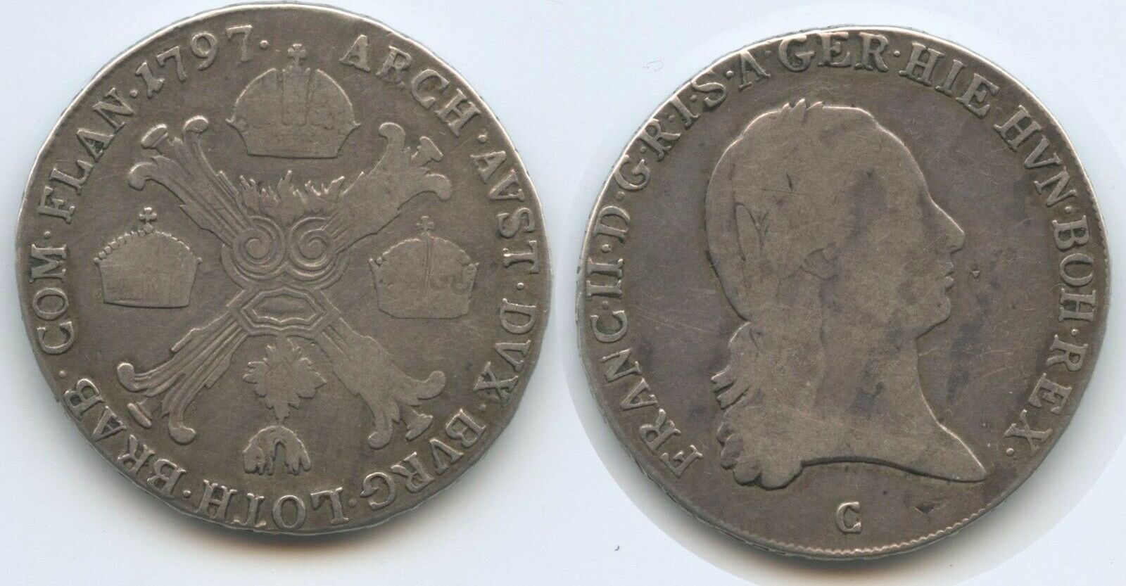 RDR Österreichische Niederlande ½ Kronentaler Silber 1797 C Prag G5804 - Franz II. 1792-1806 ...