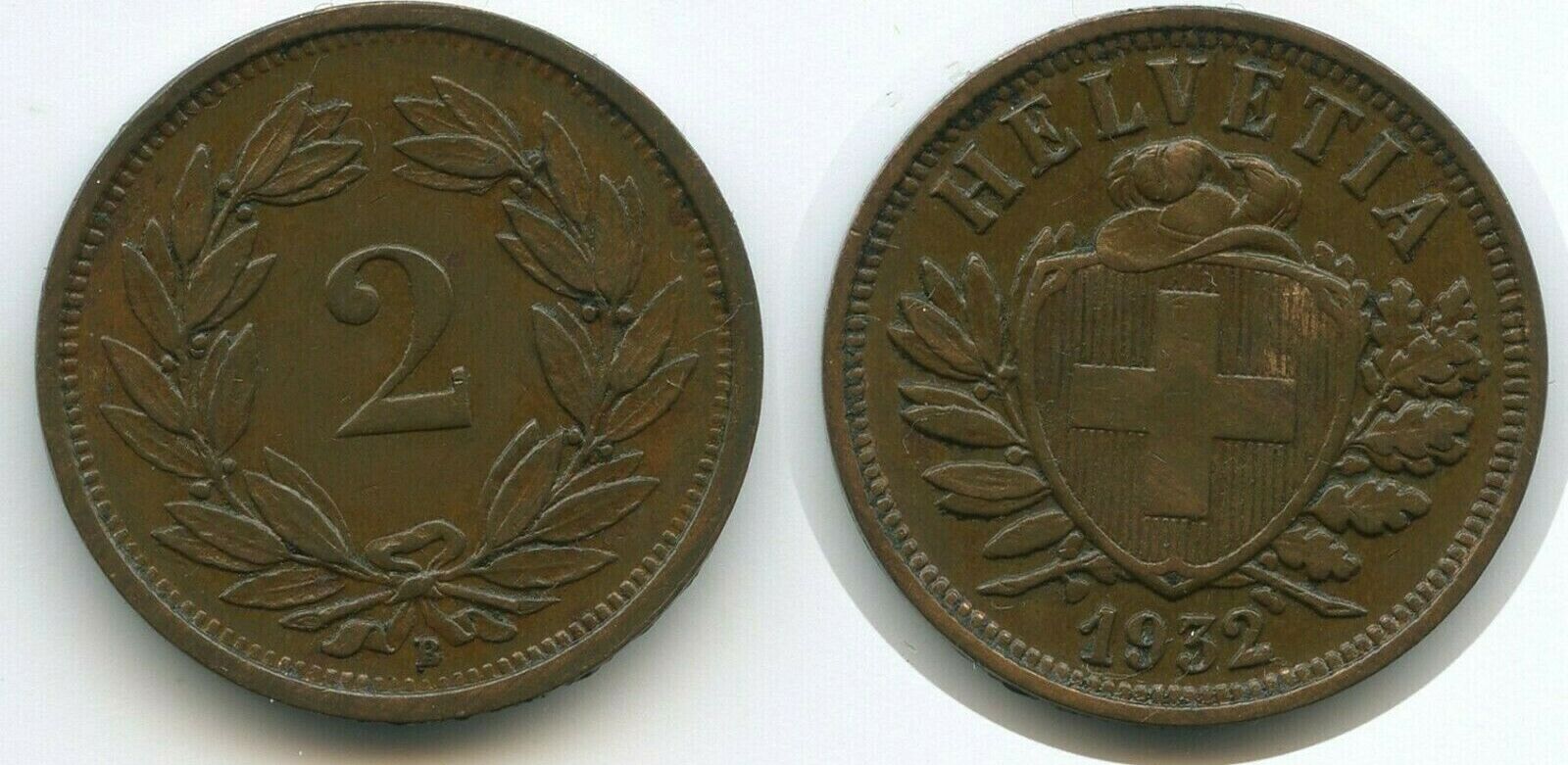 Schweiz Eidgenossenschaft 2 Rappen 1932 B G3384 - Switzerland Confédération Helvétia Vorzüglich ...