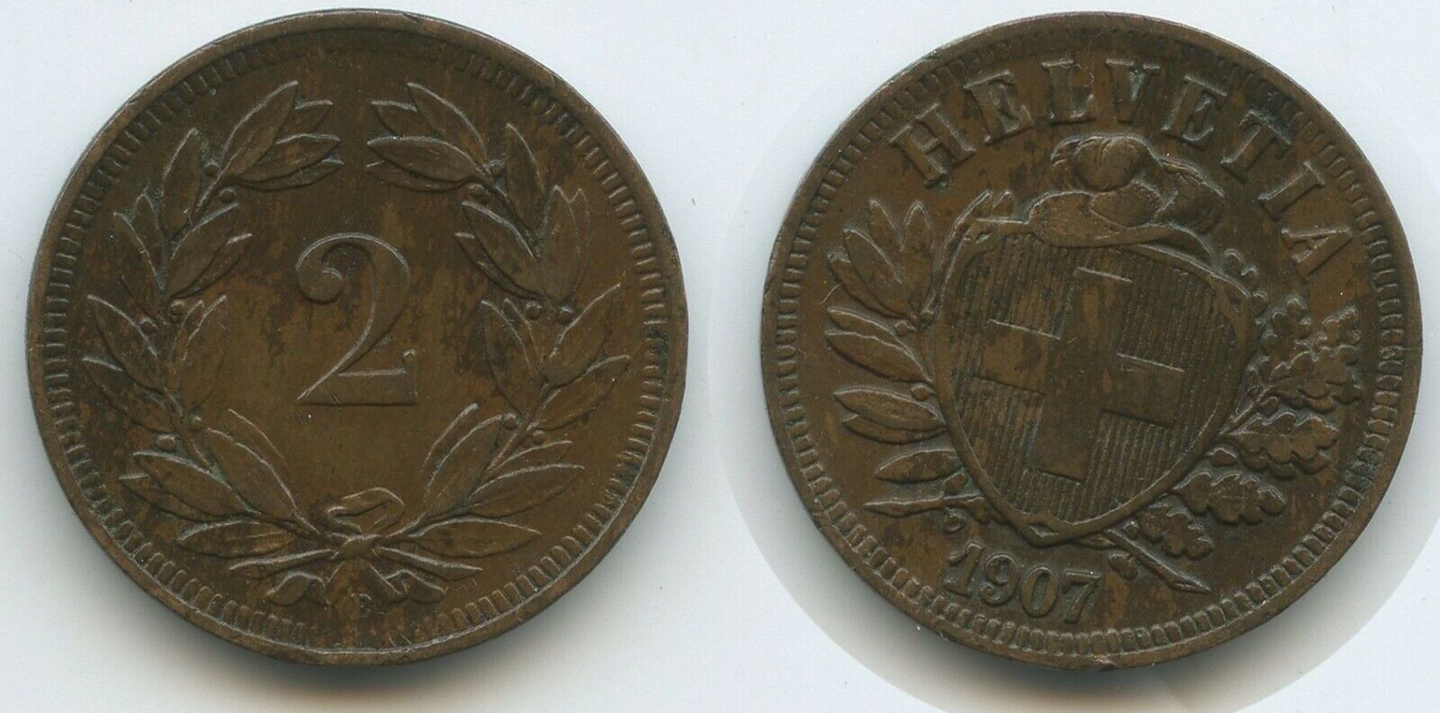 2 Rappen 1907 B G15057 - Schweiz KM#4.2 Helvétique Switzerland Suisse | MA-Shops