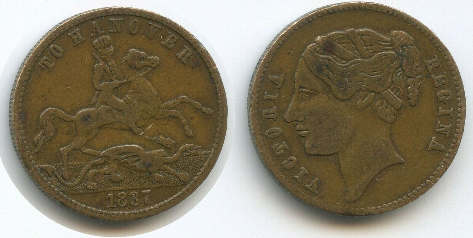Großbritannien Jeton 1837 GX1076 - To Hanover - Queen Victoria Regina ...