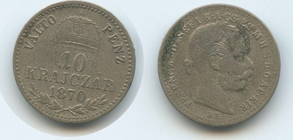 Österreich Ungarn Kaiserreich 10 Krajczár Silber 1870 KB Kremnitz G9843 - Franz Joseph I. 1848 ...