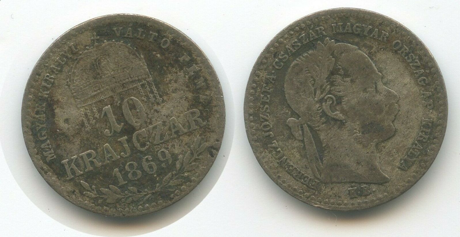 Österreich Ungarn Kaiserreich 10 Krajczar 1869 KB Kremnitz H1093 - Franz Joseph I. 1848-1916 ...