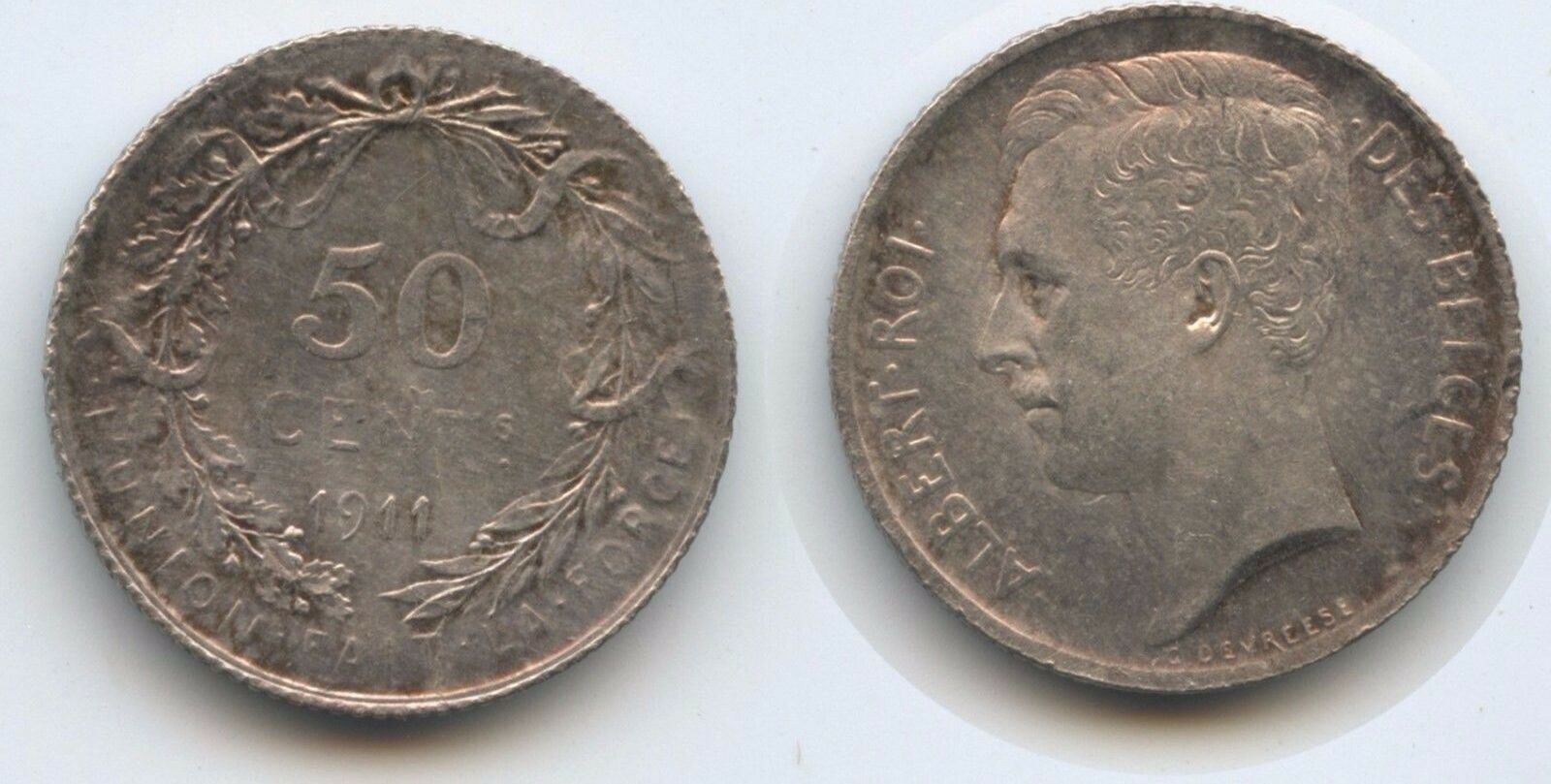 Belgien 50 Centimes 1911 H0388 - Der Belgen - Albert I. 1909-1934 Belgium Sehr schön, Patina ...