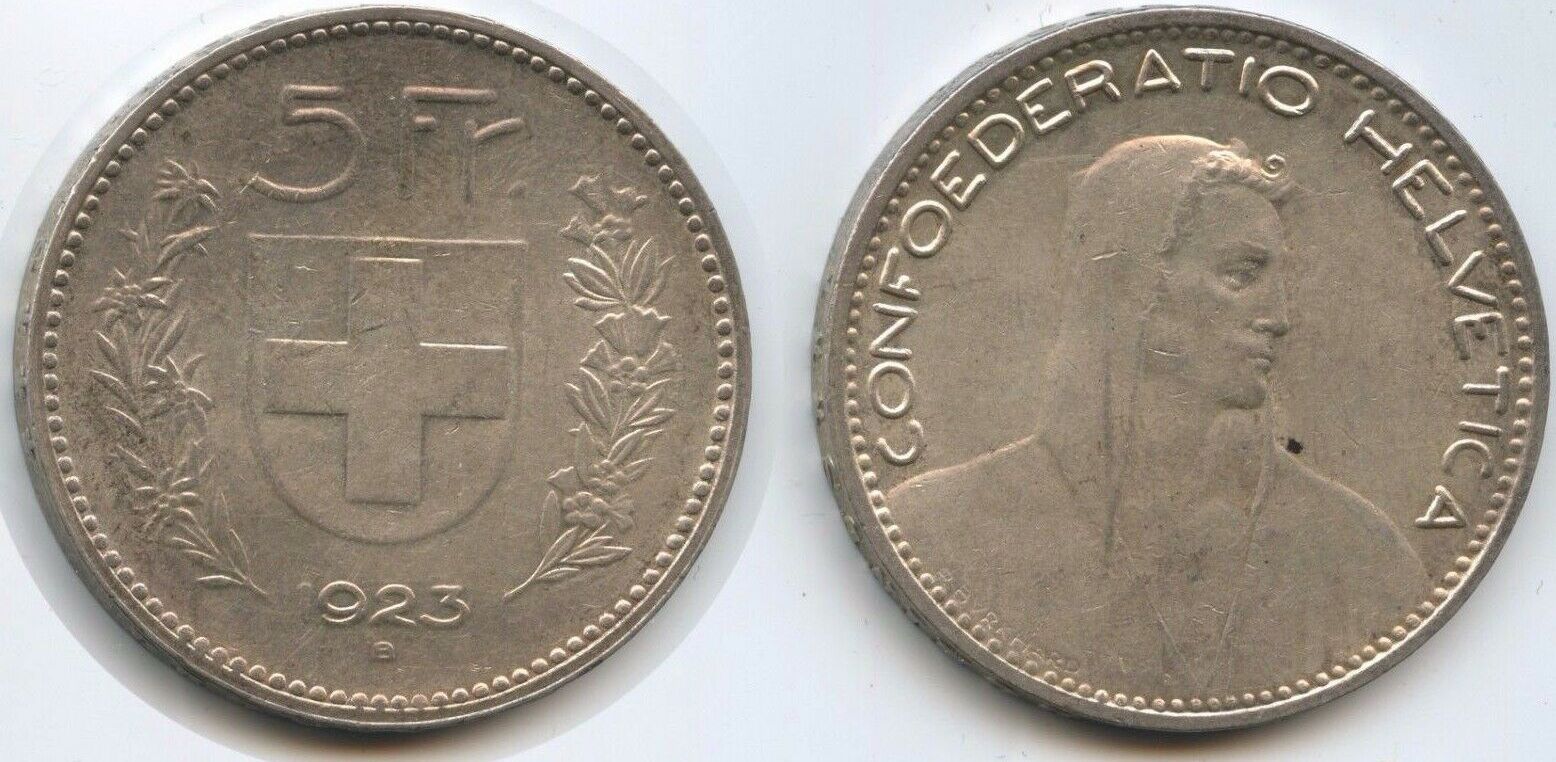 Schweiz Eidgenossenschaft 5 Franken Silber (5 Francs) 1923 B Bern GB1192 - Alphirte Herdsman ...