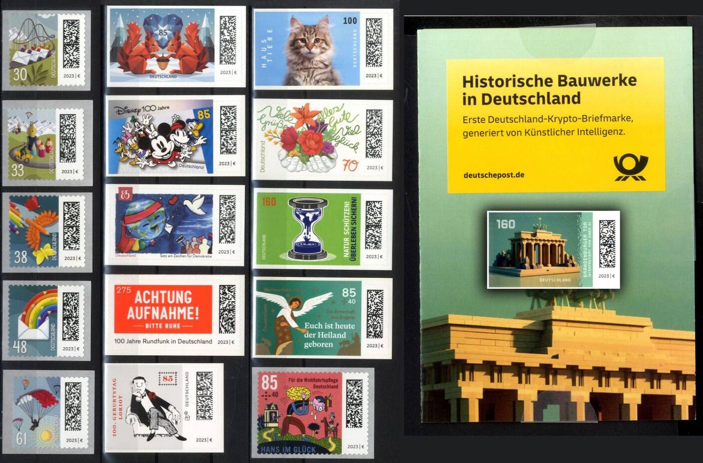 BRD / BUND 2023 selbstklebende Briefmarken MIT 3801 KRYPTO postfrisch ...