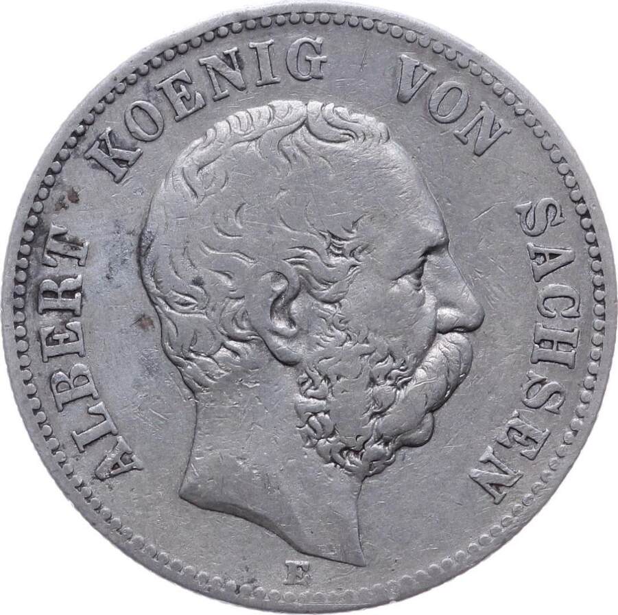 Kaiserreich SACHEN, 2 Mark, König Albert, 1877 E, J.121, schön | MA-Shops