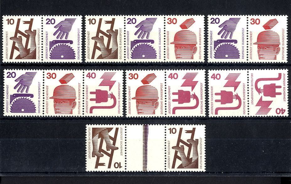 1972 Bund Zusammendruck W 38 42 K 12 Kz 9b Postfrisch Aus H Bl 23