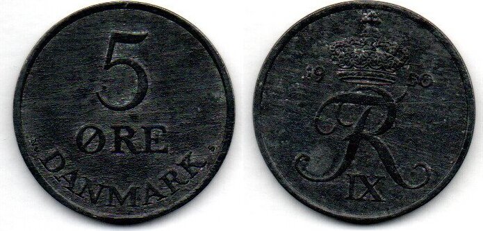 Danemark - Denmark 5 Ore 1950 VF+ | MA-Shops