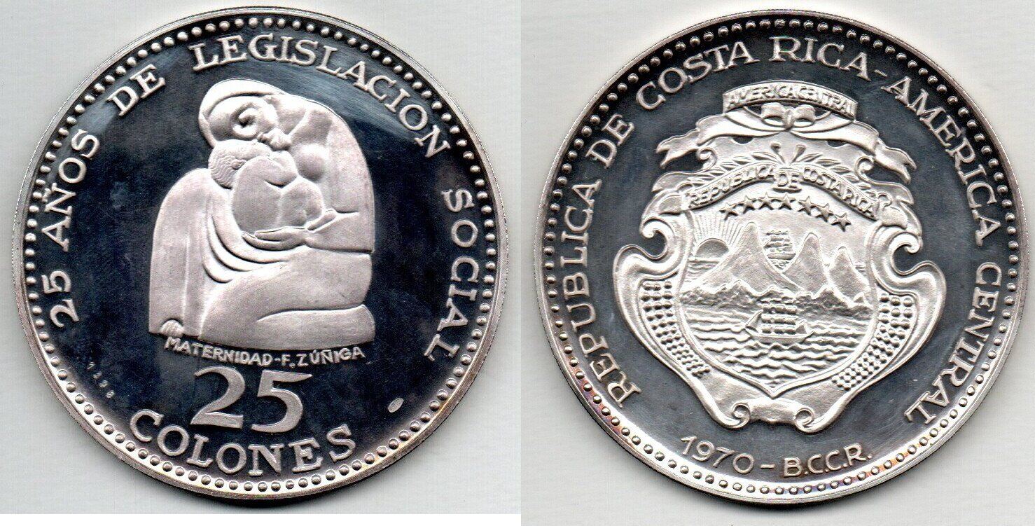 Costa Rica 25 colones 1970 AU | MA-Shops