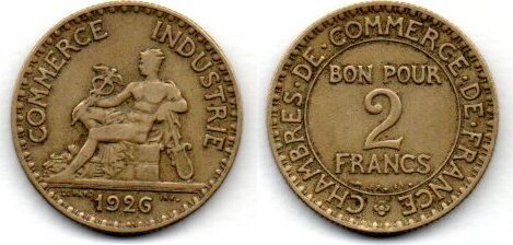 France - Frankreich 2 Francs 1926 F+ | MA-Shops
