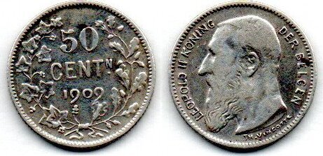 Belgique - Belgien - Belgium 50 Centimes 1909 F+ | MA-Shops