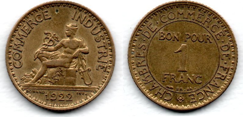 France 1 Franc 1922 3 ème République vz | MA-Shops