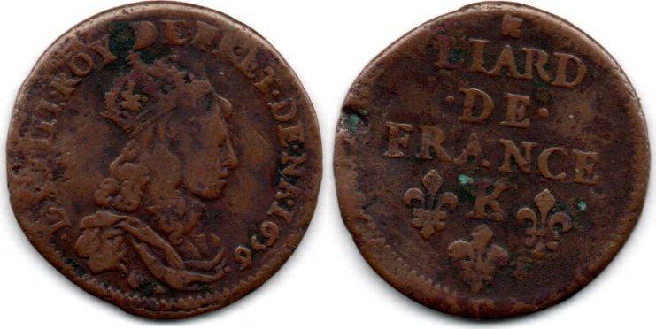 France Liard de France 1656 K Louis XIV s | MA-Shops