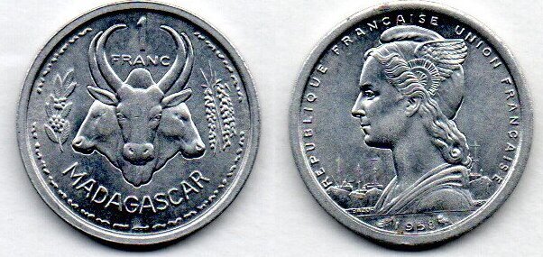 Madagascar 1 Franc 1958 AU | MA-Shops