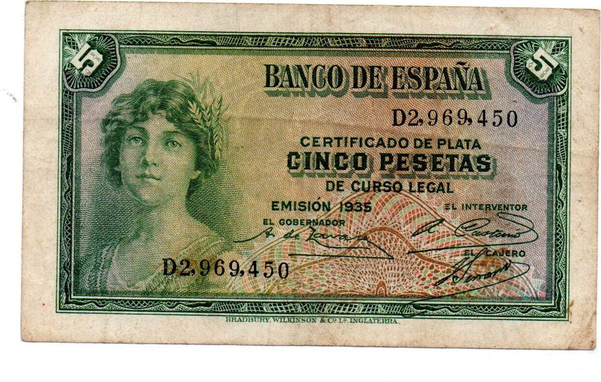 Espagne - Spain - Spanien 5 Pesetas 1935 F+ | MA-Shops