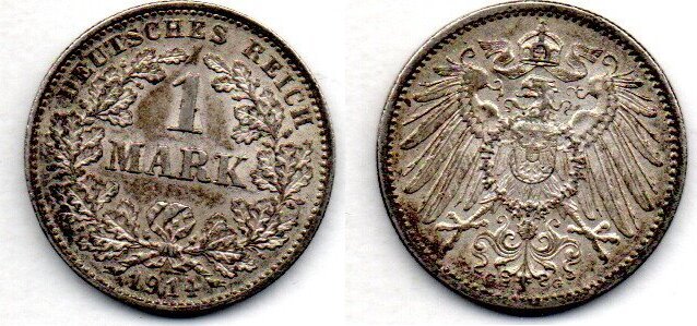 Allemagne - Deutschland - Germany 1 Mark 1914 G EF | MA-Shops