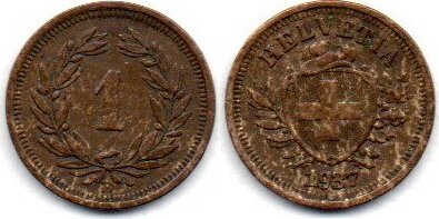Suisse - Switzerland - Schweiz 1 Rappen 1937 B F+ | MA-Shops