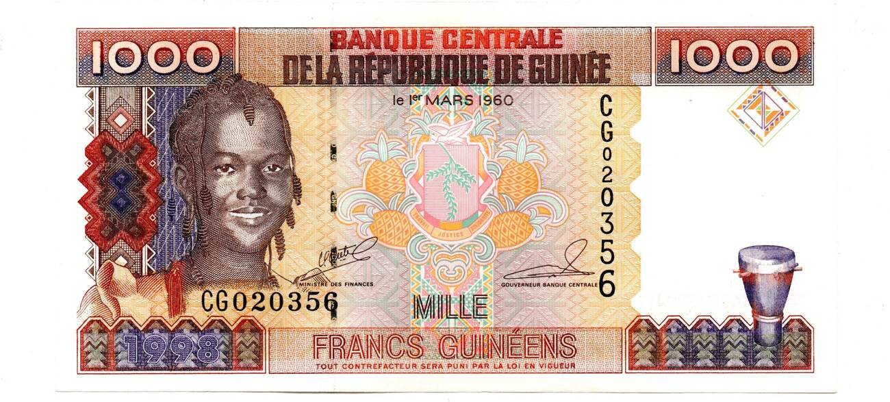 Guinée - Guinea 1000 Francs 1998 AU | MA-Shops