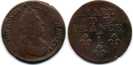 France - Frankreich Liard de France 1693 L couronné Louis XIV F | MA-Shops
