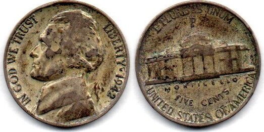 USA 5 Cents 1942 P VF | MA-Shops