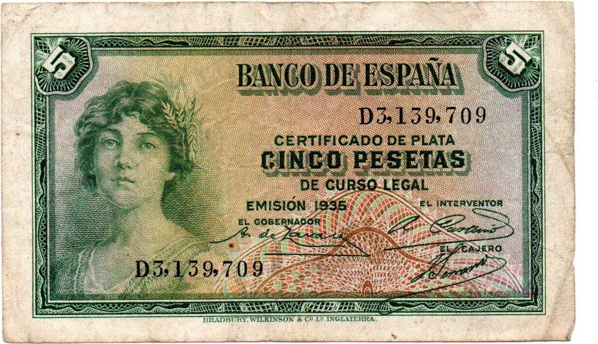 Espagne - Spain - Spanien 5 Pesetas 1935 F | MA-Shops