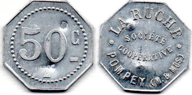 Pompey 50 Centimes - Contremarque VIANDE La Ruche ss | MA-Shops