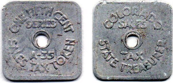 USA Tax Token - 1/5 Cent Colorado Sales - Série A35 F+ | MA-Shops