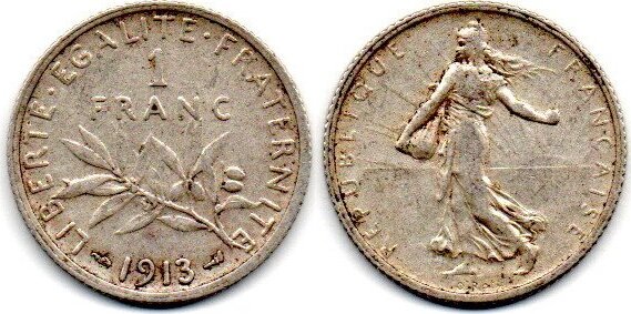 France - Frankreich 1 Franc 1913 VF+ | MA-Shops