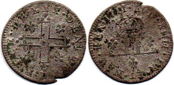 France - Frankreich XXX Deniers 1711 D Louis XIV B+ | MA-Shops
