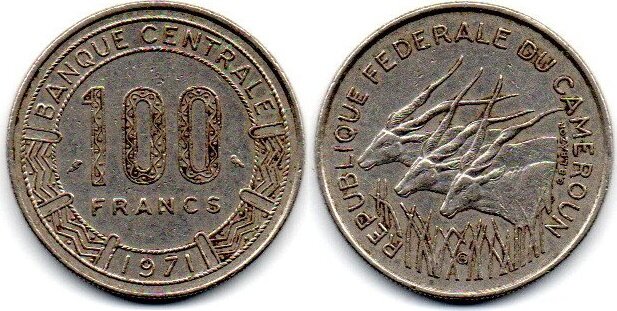 Cameroun 100 Francs 1971 F+ | MA-Shops
