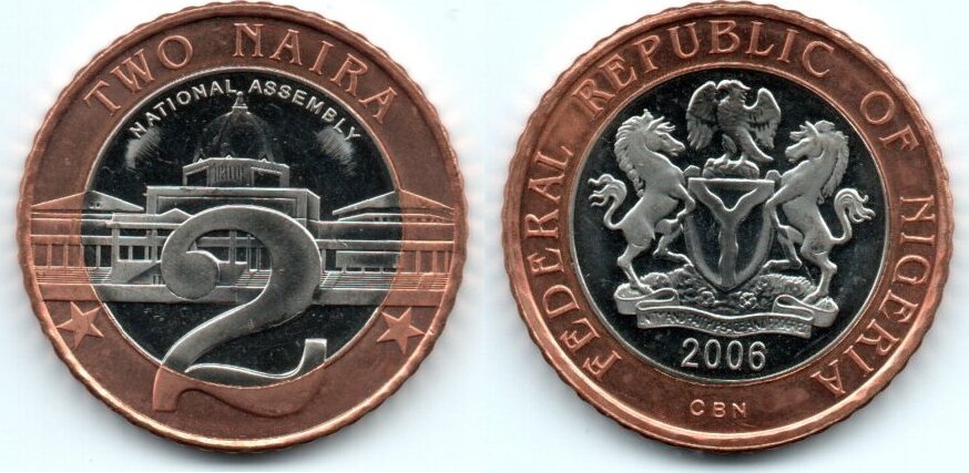 Nigeria 2 Naira 2006 AU | MA-Shops