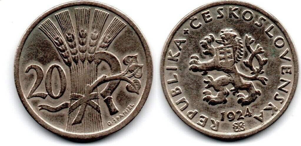 Tchécoslovaquie 20 Haleru 1924 VF | MA-Shops