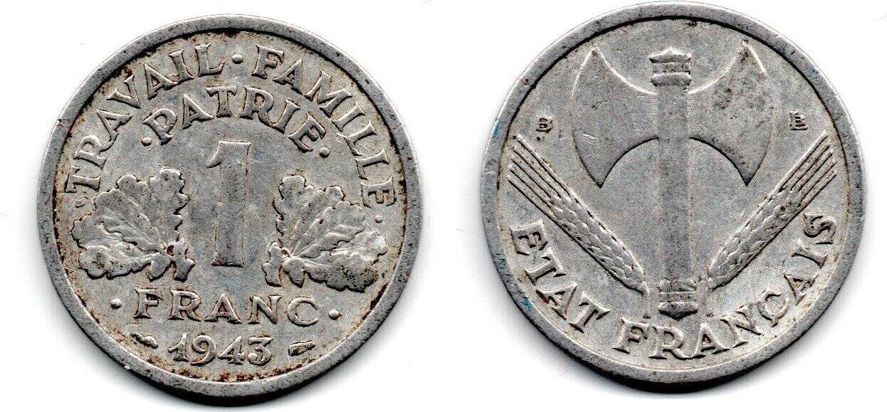France - Frankreich 1 Franc 1943 B F | MA-Shops